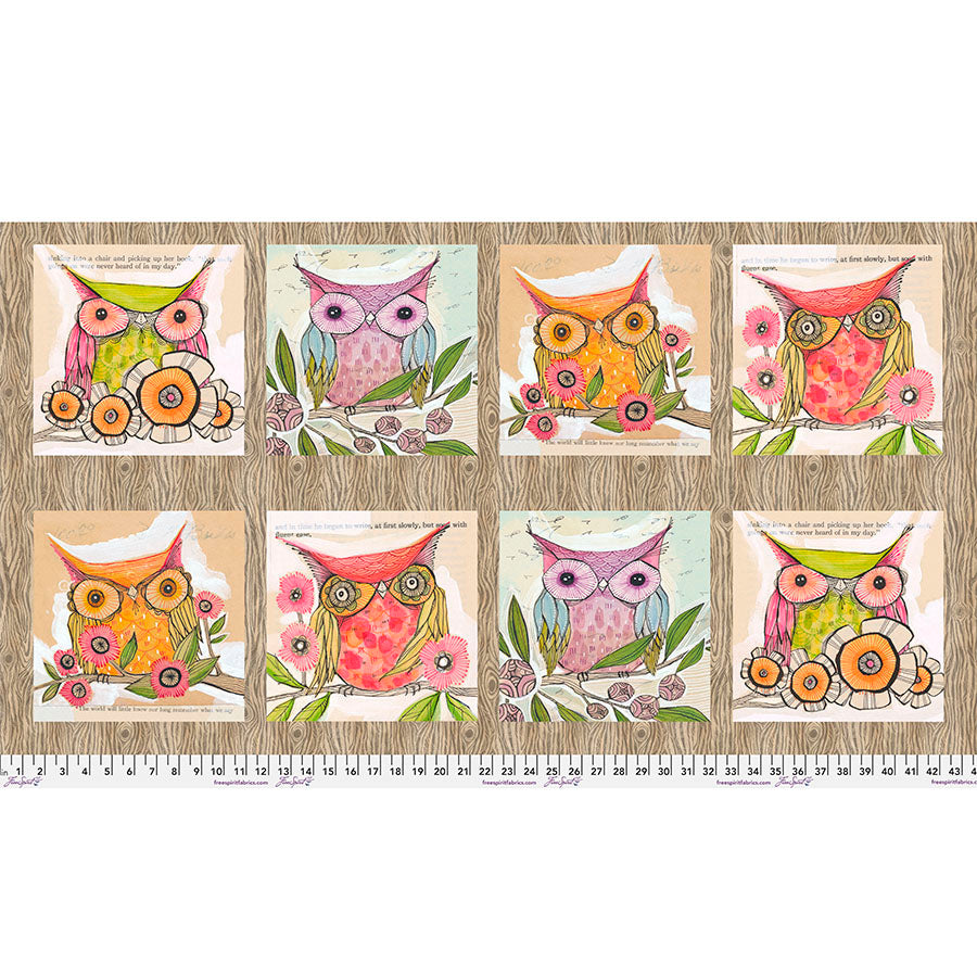 Free Spirit Well Owl Be Block Panel | BecksFabrics | Canadian Fabric Store