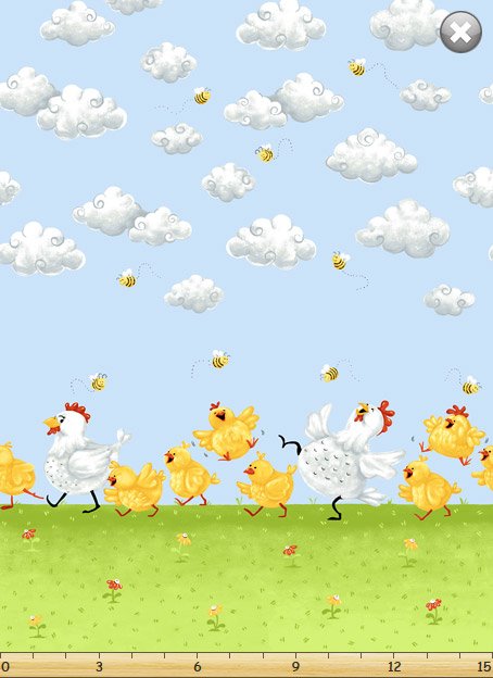 Pippa The Chick Border Fabric - BecksFabrics - Canadian Online Store
