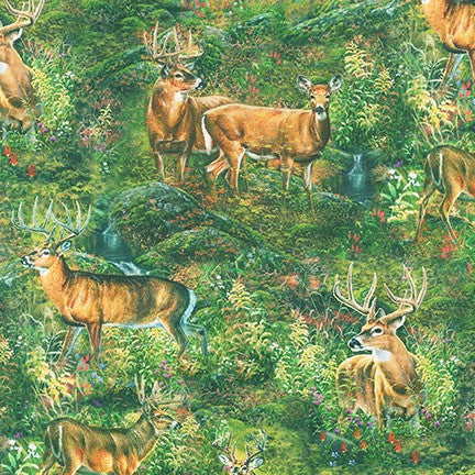Robert Kaufman North American Wildlife Deer | BecksFabrics | Canada