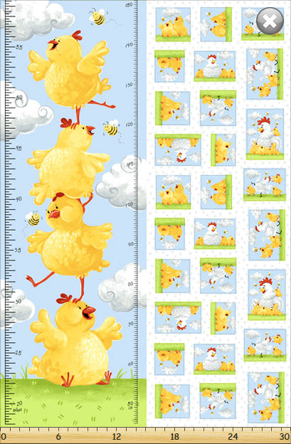 SusyBee Pippa & Chicks Growth Chart Panel - BecksFabric - Canada ...